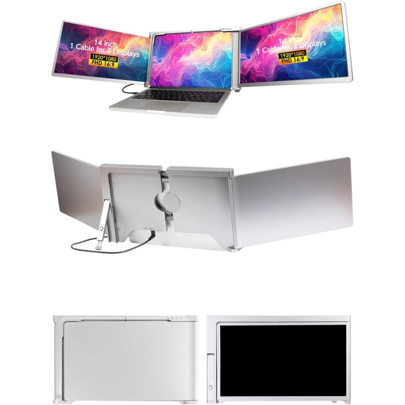 Dual Monitor for Laptops, 14 InchesTriple Display, Dual Display, PC ...